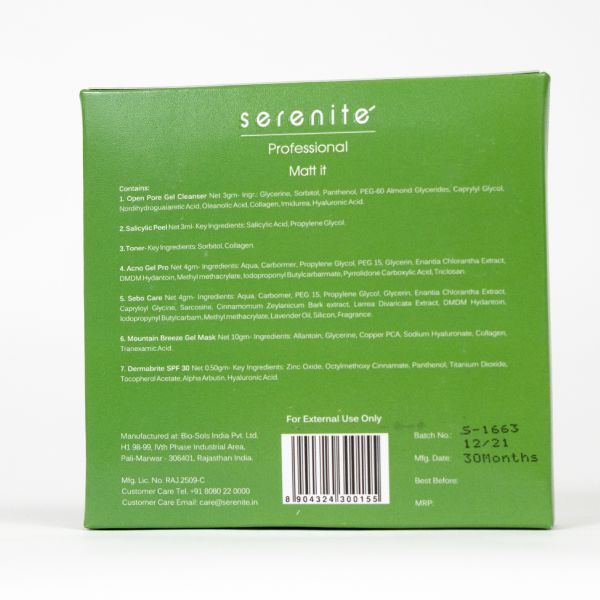 Matt it ! Facial Treatment for Oily & Acne Skin - Serenite Professional